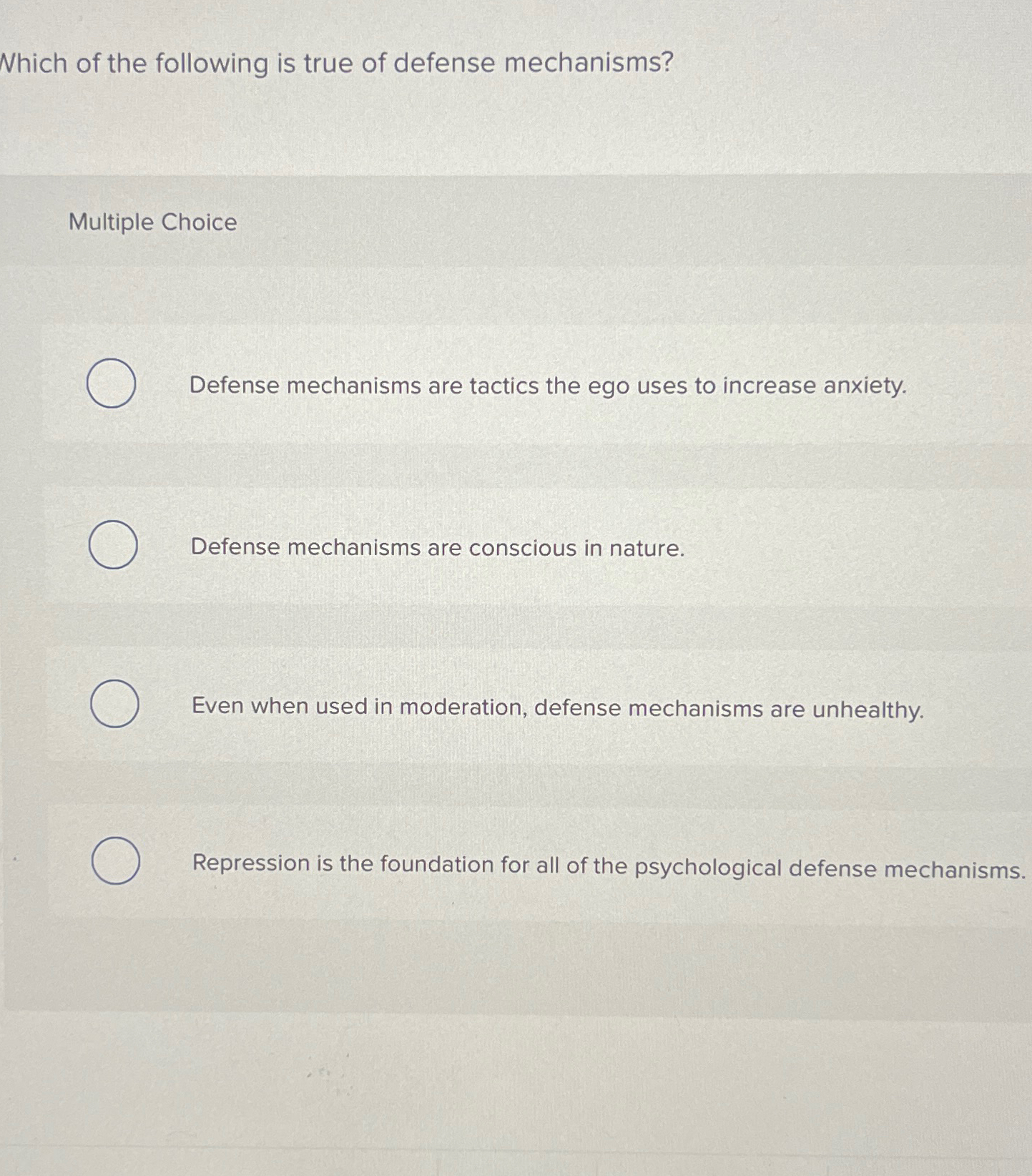 Solved Which of the following is true of defense | Chegg.com