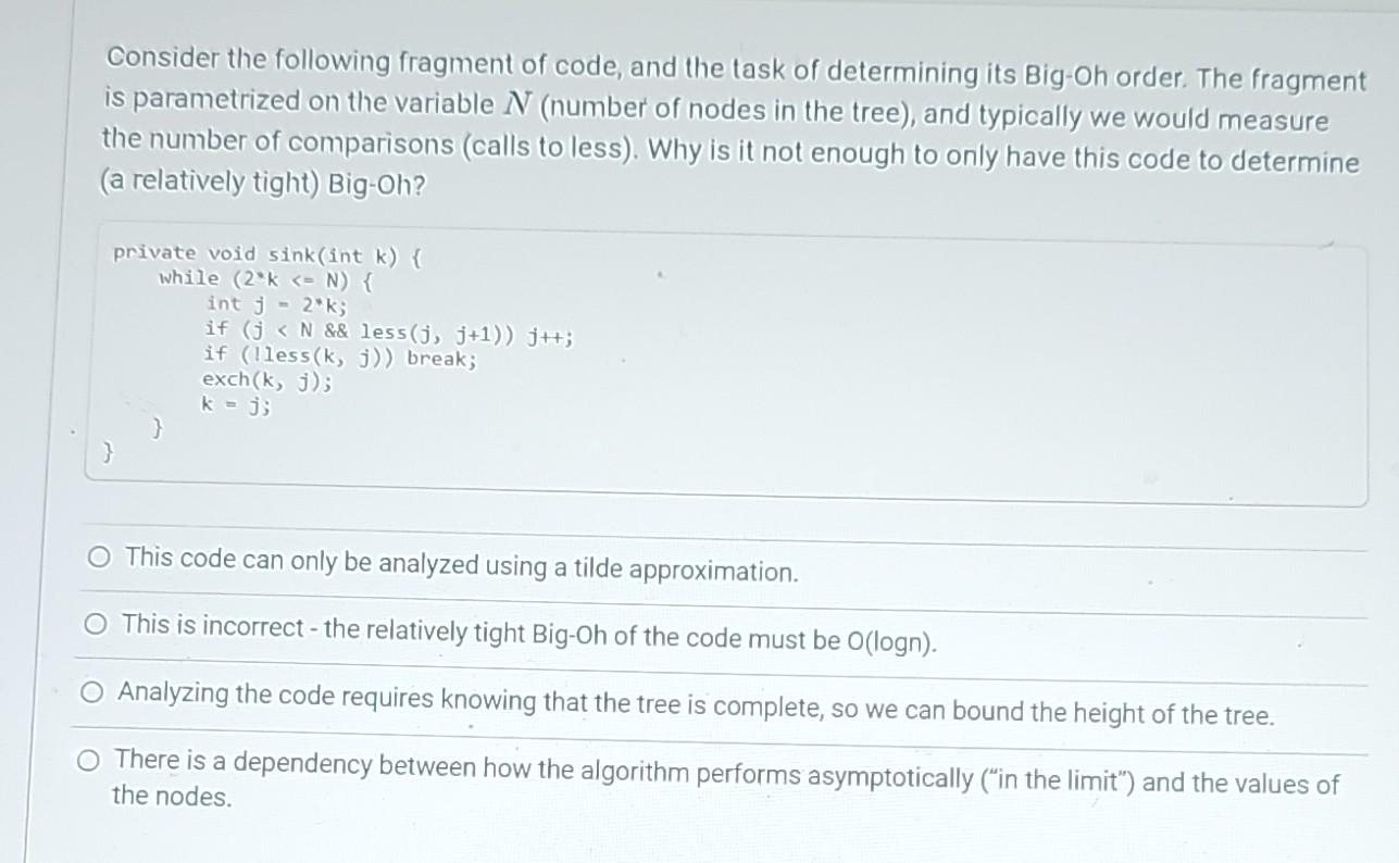 Solved Consider the following fragment of code, and the task | Chegg.com