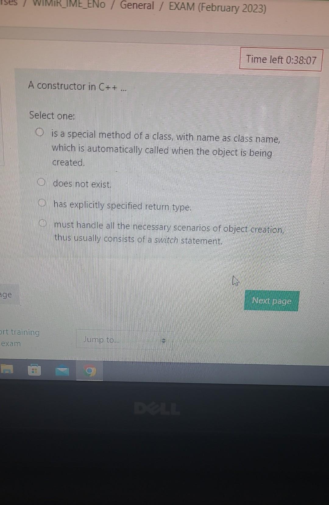 Solved A constructor in C++… Select one: is a special method | Chegg.com