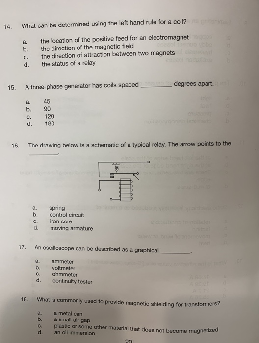 Solved 14. What can be determined using the left hand rule | Chegg.com