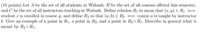Solved (10 points) Let A be the set of all students at | Chegg.com