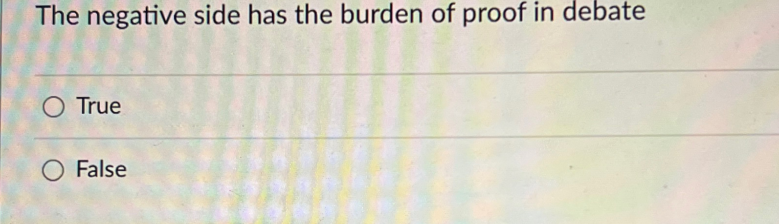 Solved The negative side has the burden of proof in | Chegg.com