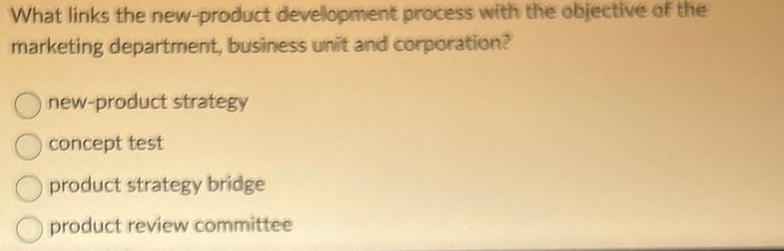 Solved What links the new-product development process with | Chegg.com