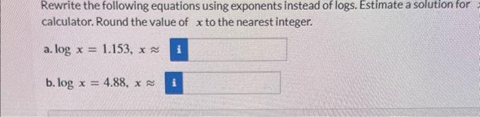 Solved Rewrite the following equations using exponents | Chegg.com