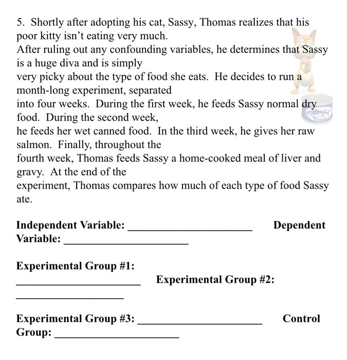 Solved Experimental Design Worksheet Directions: Read the | Chegg.com