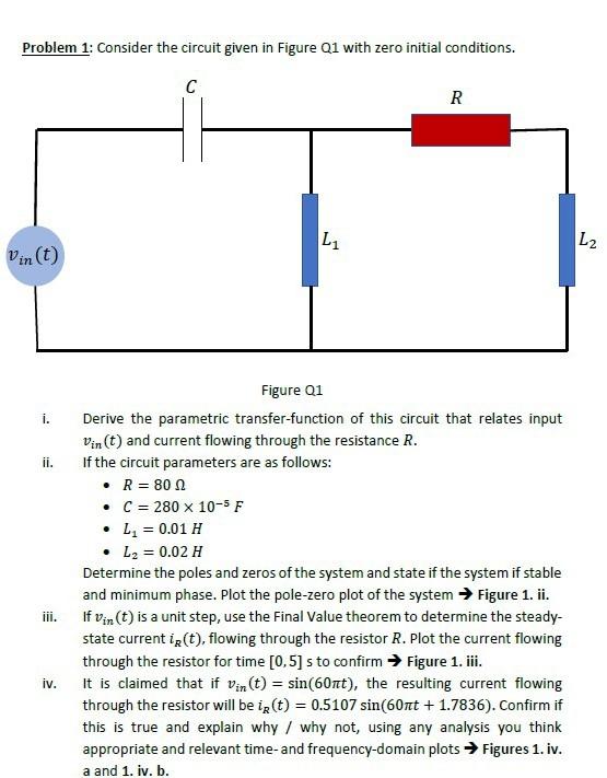 Solved Problem 1: Consider the circuit given in Figure Q1 | Chegg.com
