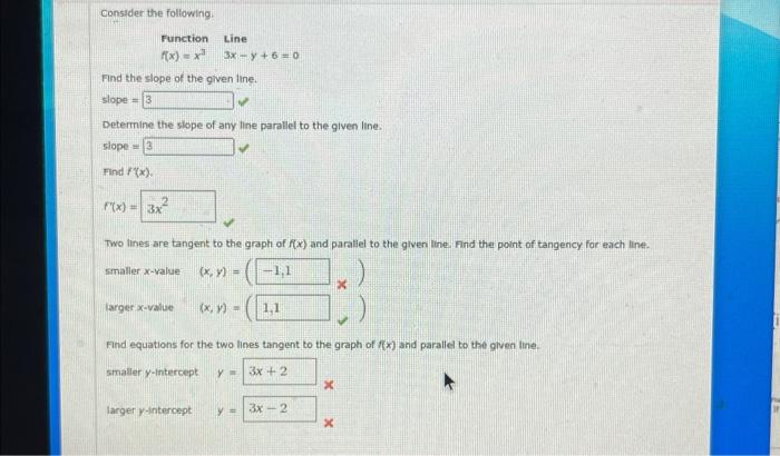Solved Consider the following: Function Line f(x)=x33x−y+6=0 | Chegg.com