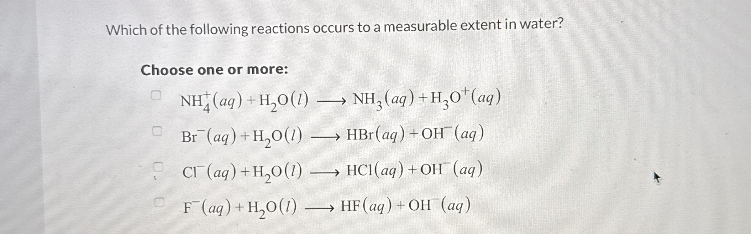 Solved Which of the following reactions occurs to a | Chegg.com