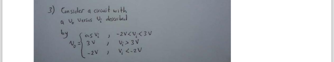 Consider a circuit with a U0 ﻿versus Ui ﻿described | Chegg.com