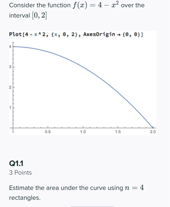 Solved Estimate the area under the curve using n = 4 | Chegg.com