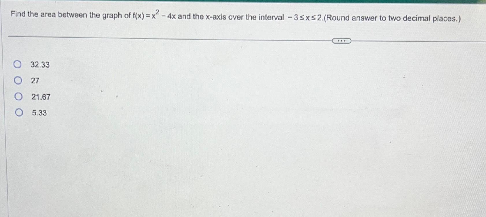 Solved Find the area between the graph of f(x)=x2-4x ﻿and | Chegg.com