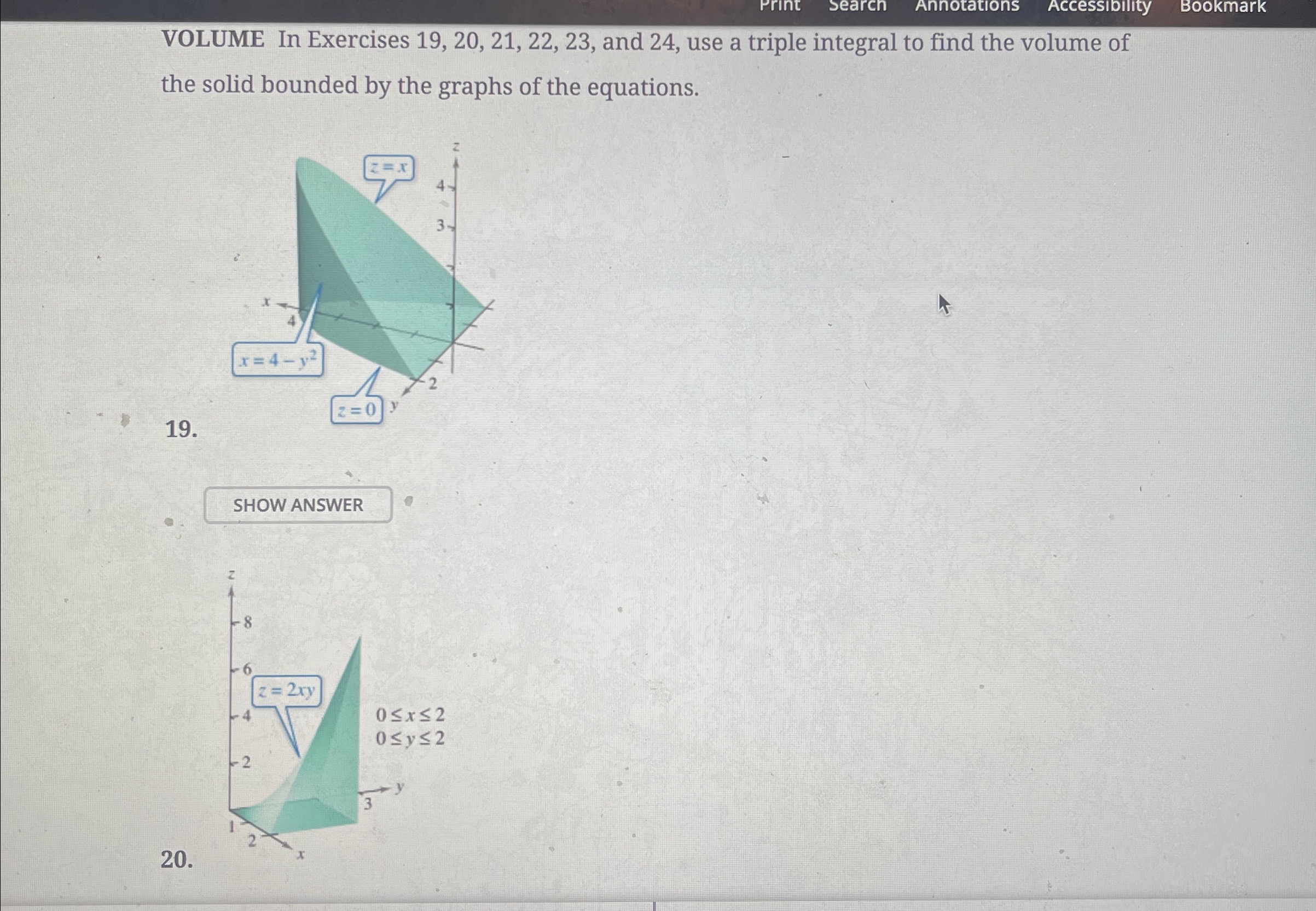 VOLUME In Exercises 19, 20, 21, 22, 23, ﻿and 24, ﻿use | Chegg.com