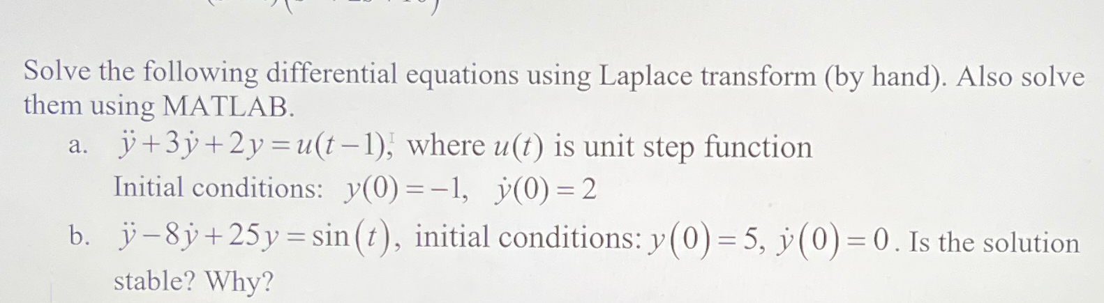 Solved Solve the following differential equations using | Chegg.com