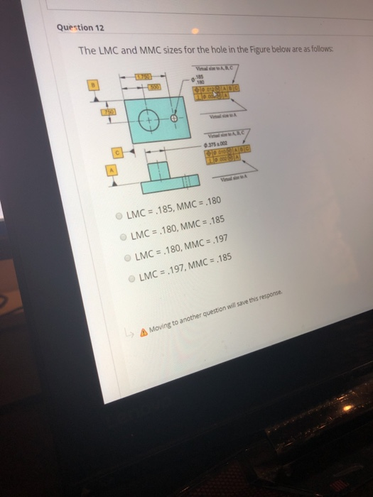 Question 12 The LMC and MMC sizes for the hole in the | Chegg.com