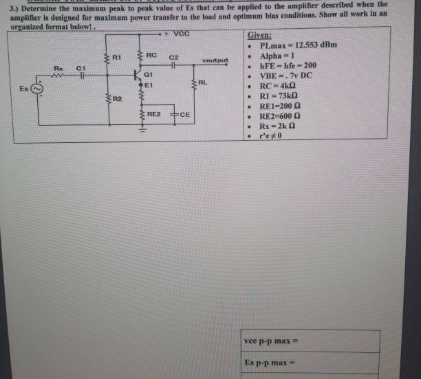 3.) Determine the maximum peak to peak value of | Chegg.com
