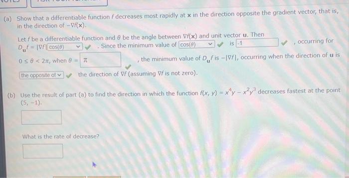 Solved (a) Show that a differentiable function f decreases | Chegg.com