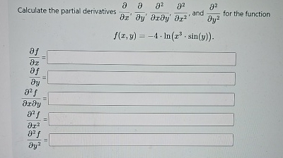 Solved Calculate the partial derivatives | Chegg.com