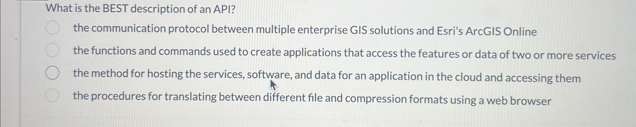 Solved What is the BEST description of an API?the | Chegg.com