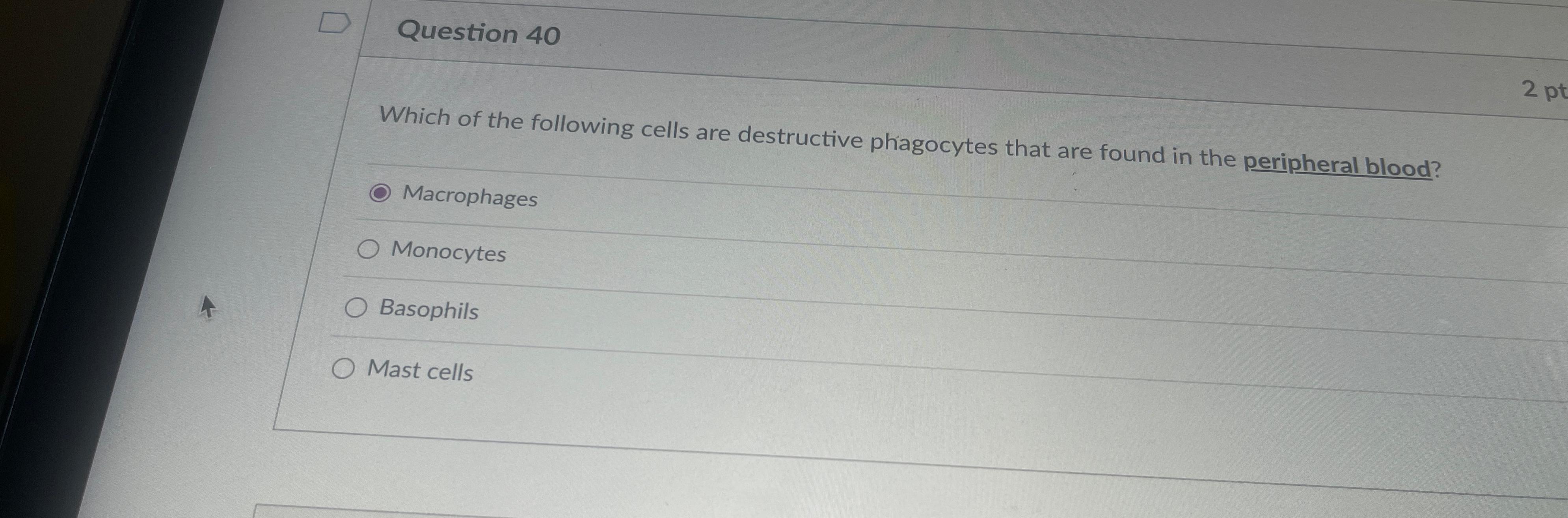 Solved Question 40Which of the following cells are | Chegg.com Solved Question 40Which of the following cells are | Chegg.com
