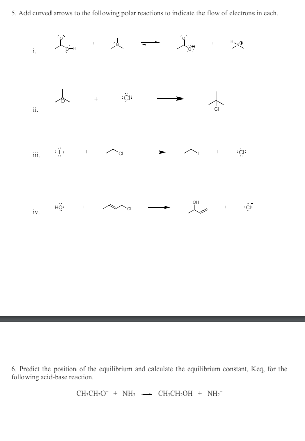 Solved Add curved arrows to the following polar reactions to | Chegg.com
