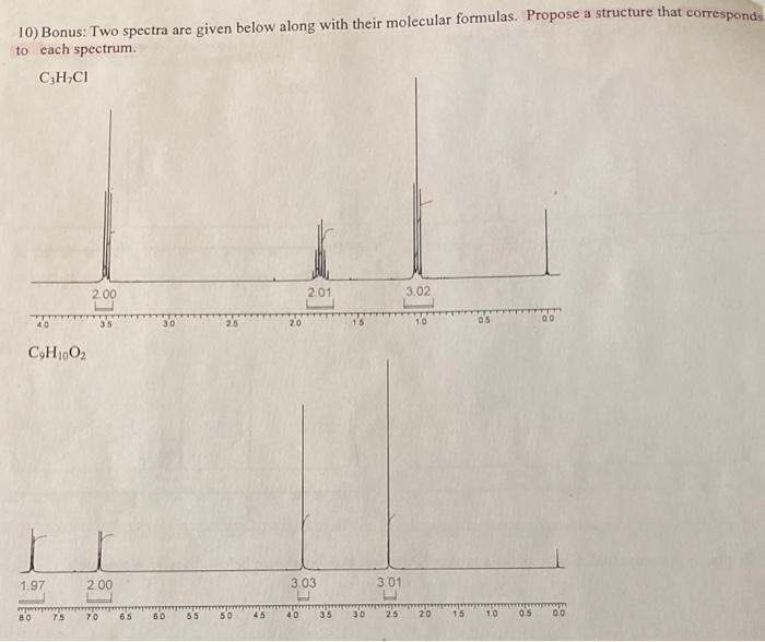 Solved 10) Two spectra are given below along with their | Chegg.com
