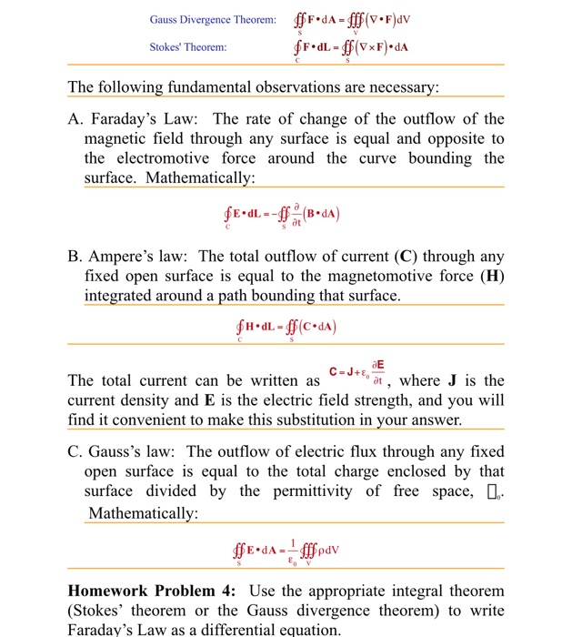 Solved Gauss Divergence Theorem: Stokes' Theorem: ffF•dA - | Chegg.com