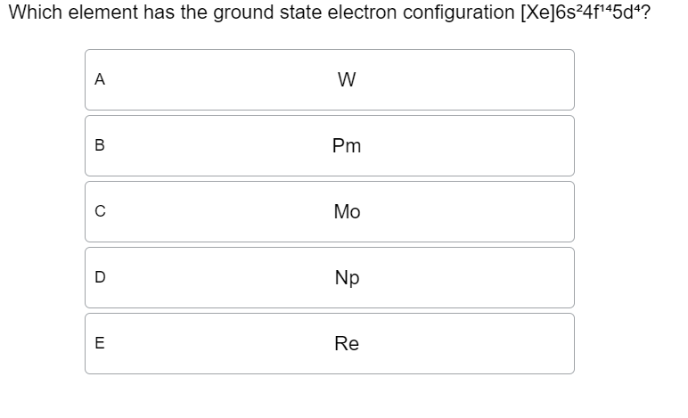 Solved Which element has the ground state electron | Chegg.com