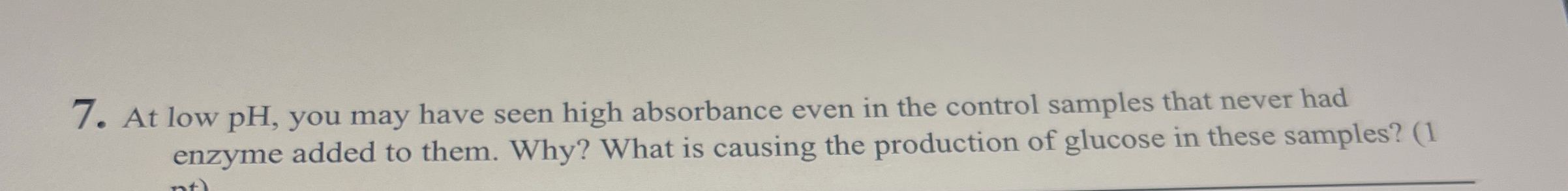Solved At low pH, ﻿you may have seen high absorbance even in | Chegg.com
