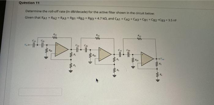 Solved Question 11 Determine the roll-off rate (in | Chegg.com