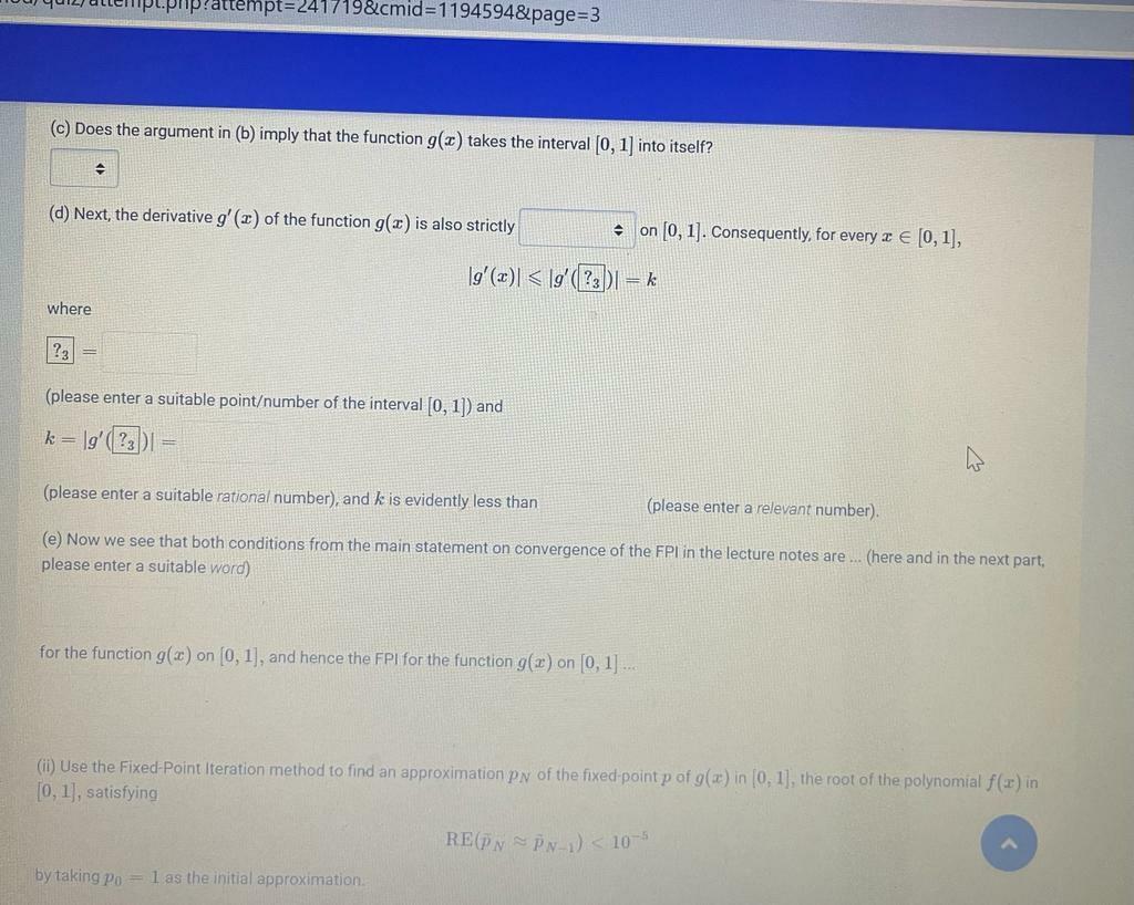 Fixed Point Iteration Unless Otherwise Required