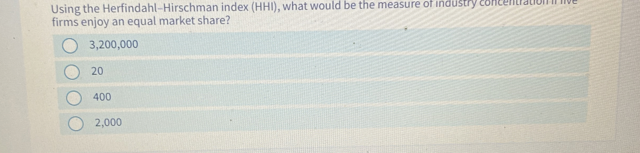 Solved Using the Herfindahl-Hirschman index ( ﻿HHI ), ﻿what | Chegg.com
