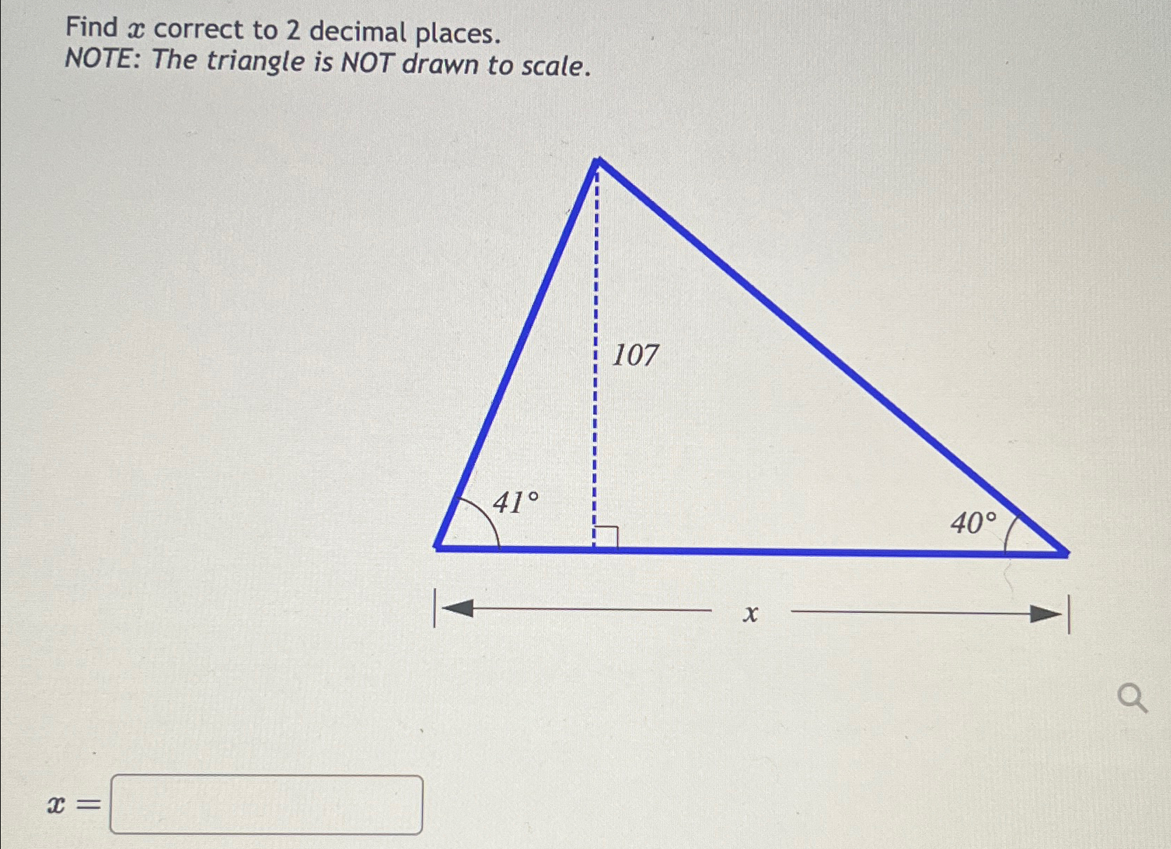Solved Find x ﻿correct to 2 ﻿decimal places.NOTE: The | Chegg.com