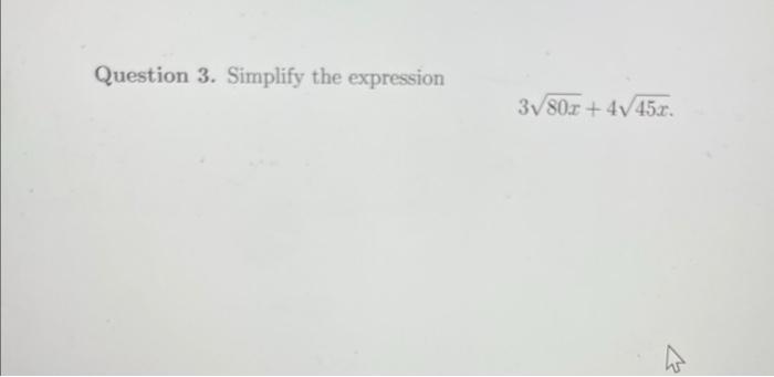 Solved Question 3. Simplify the expression 380x+445x | Chegg.com