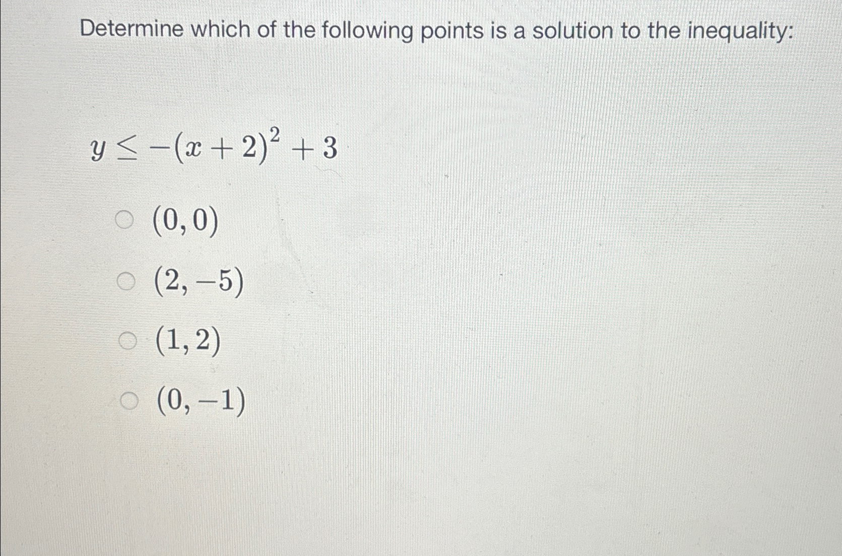 Solved Determine which of the following points is a solution | Chegg.com