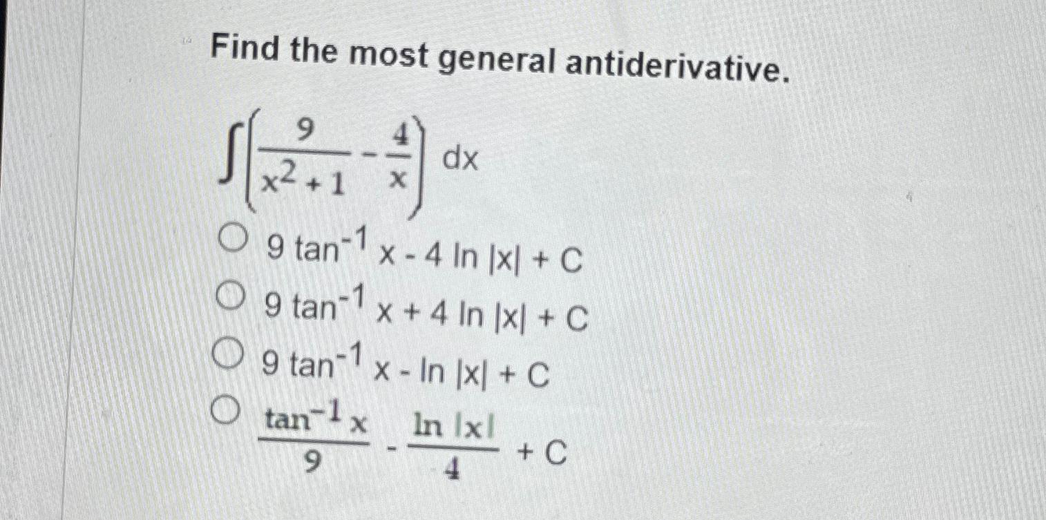 Solved Find the most general | Chegg.com