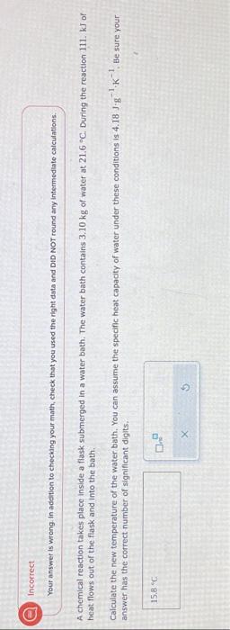 Solved Incorrect Your answer is wrong in addition to | Chegg.com