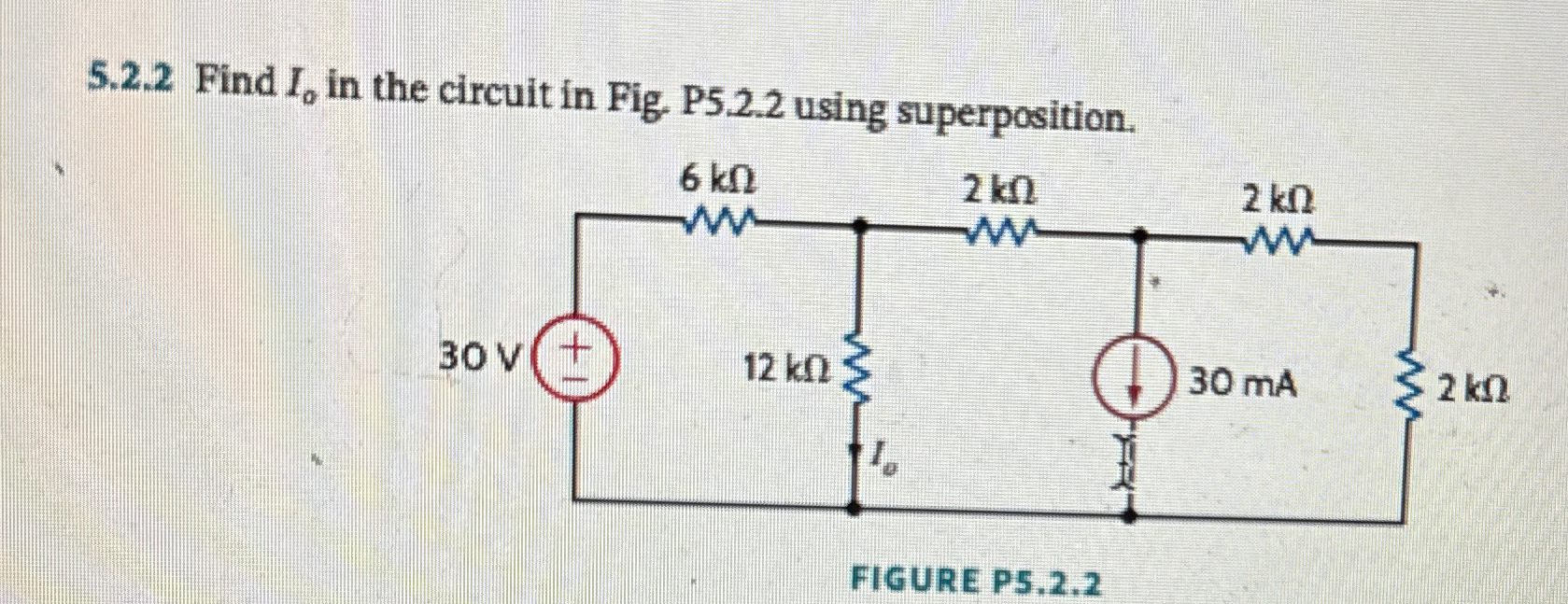 Solved 5.2.2 ﻿Find Io ﻿in the circuit in Fig. P5.2.2 ﻿using | Chegg.com