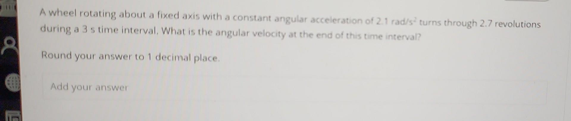 Solved A wheel rotating about a fixed axis with a constant | Chegg.com