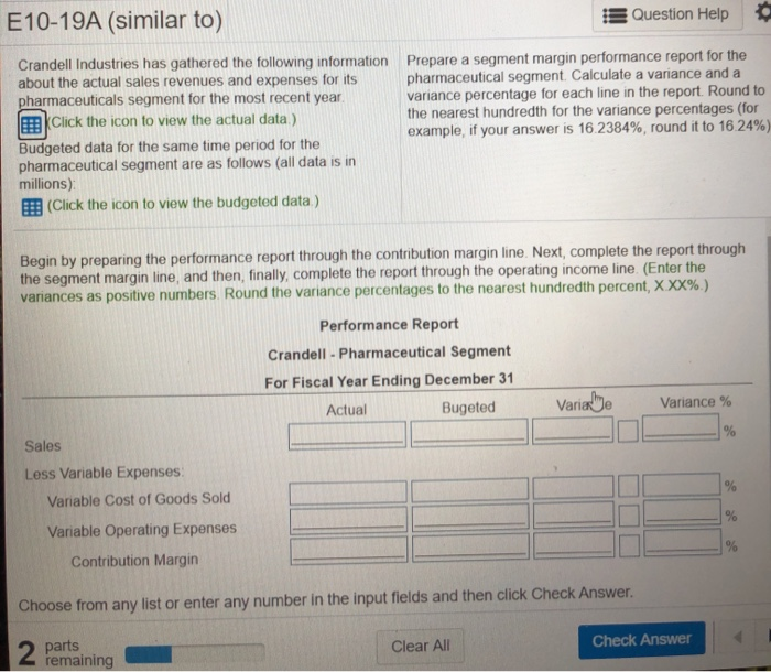 Solved E10-19A (similar to) Question Help Crandell | Chegg.com