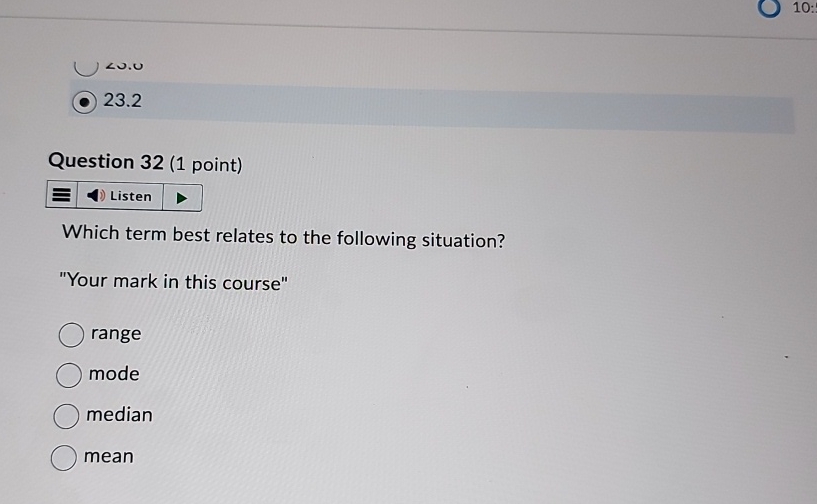 Solved 23.2Question 32 (1 ﻿point)ListenWhich term best | Chegg.com
