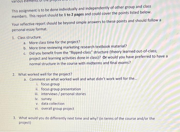 Solved This assignment is to be done individually and | Chegg.com