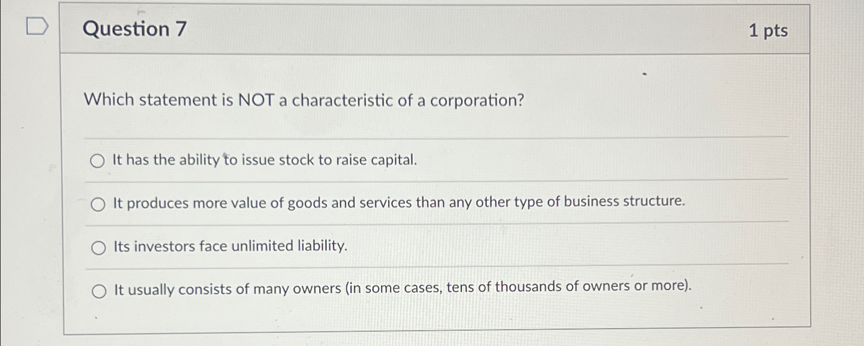 Solved Question 71 ﻿ptsWhich statement is NOT a | Chegg.com