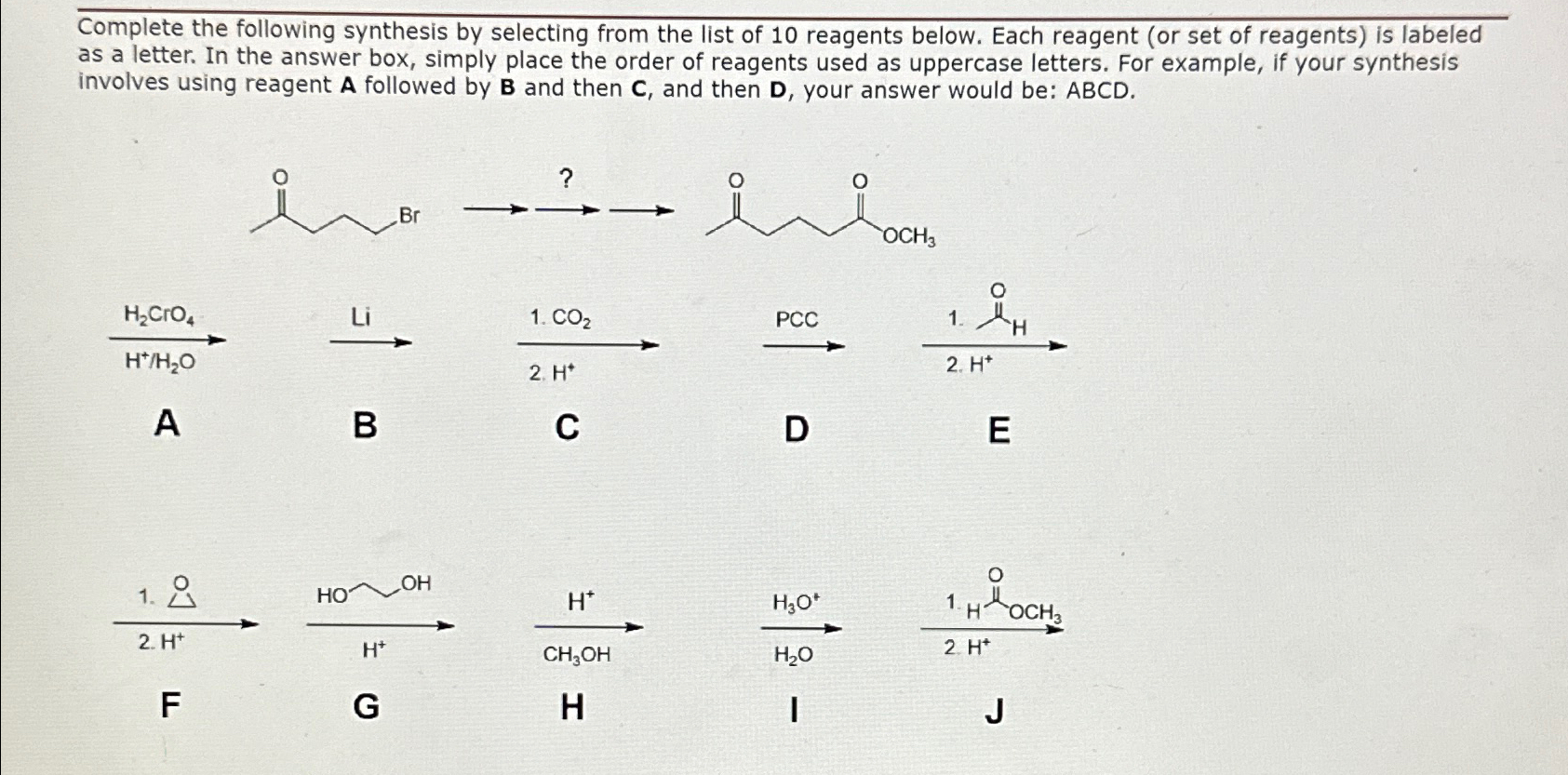 Solved Complete the following synthesis by selecting from | Chegg.com