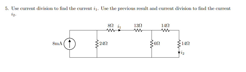 Solved Use current division to find the current i1. ﻿Use the | Chegg.com