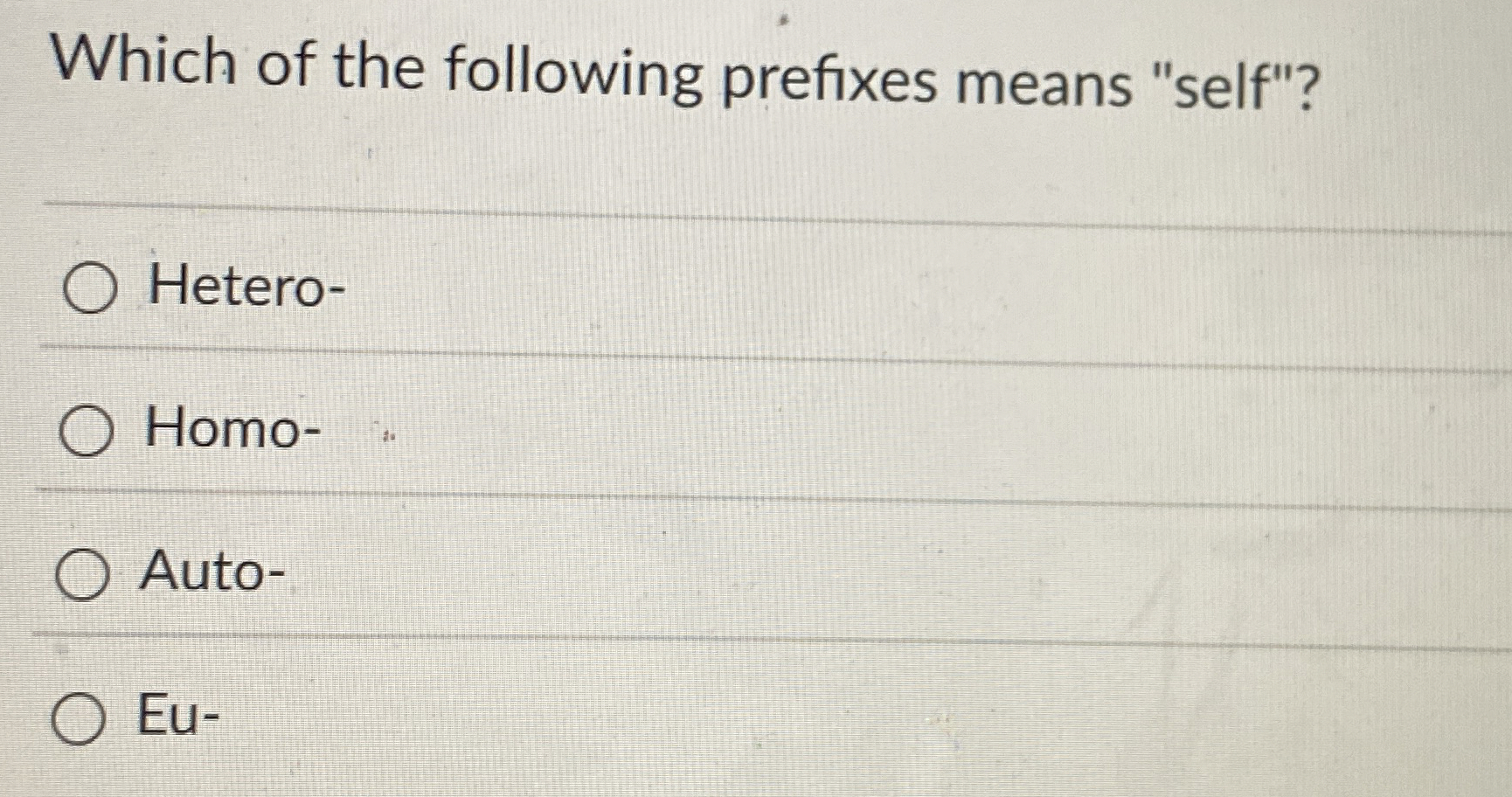Solved Which of the following prefixes means | Chegg.com