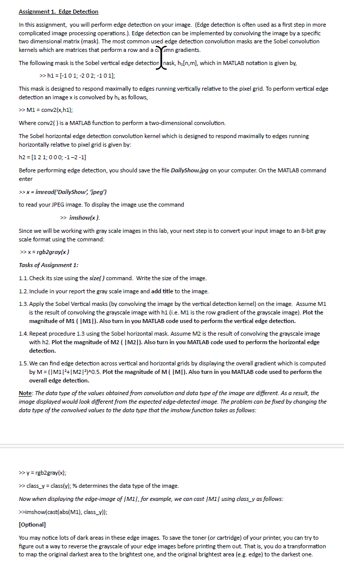 Solved Assignment 1. ﻿Edge DetectionIn ﻿this assignment, you | Chegg.com