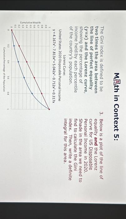 M急th in Context 5: The Gini index is defined to be | Chegg.com