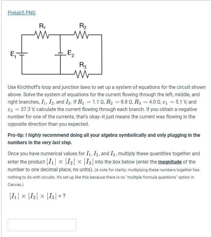 Solved Use Kirchhoff's loop and junction laws to set up a | Chegg.com