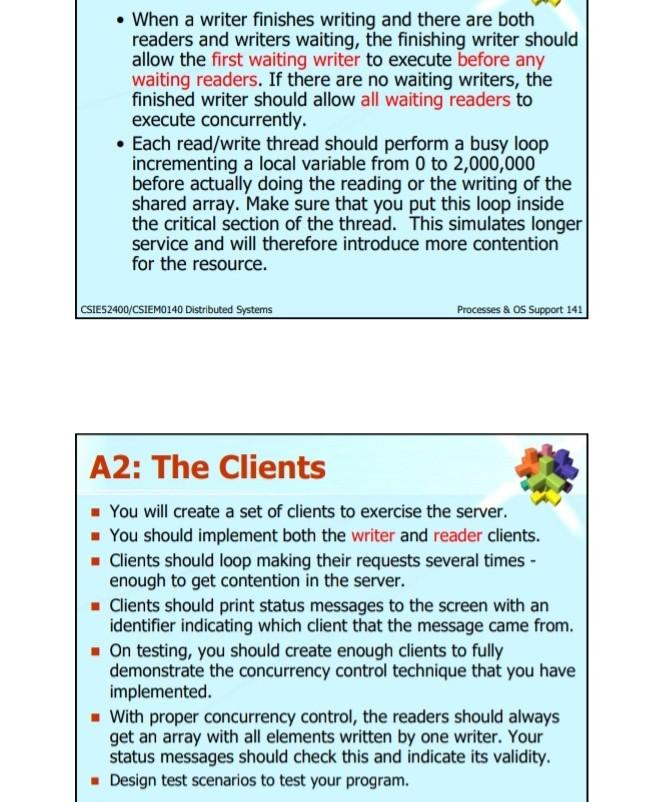 A2: Multi-Threaded Server You are to implement a | Chegg.com