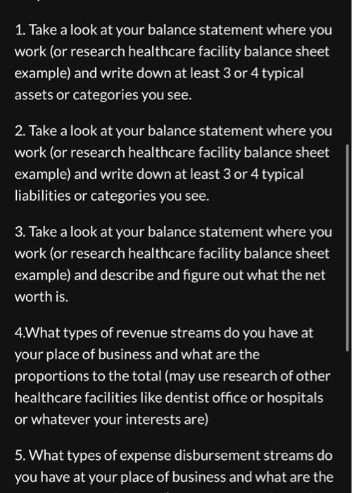 Solved 1. Take a look at your balance statement where you | Chegg.com